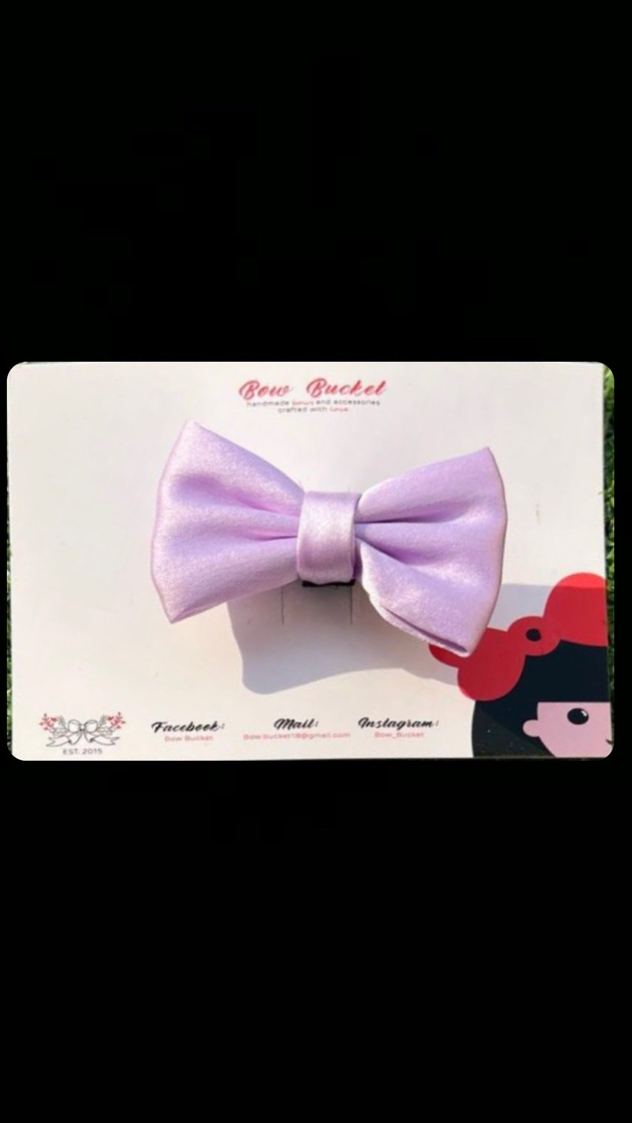 lilac satin bow