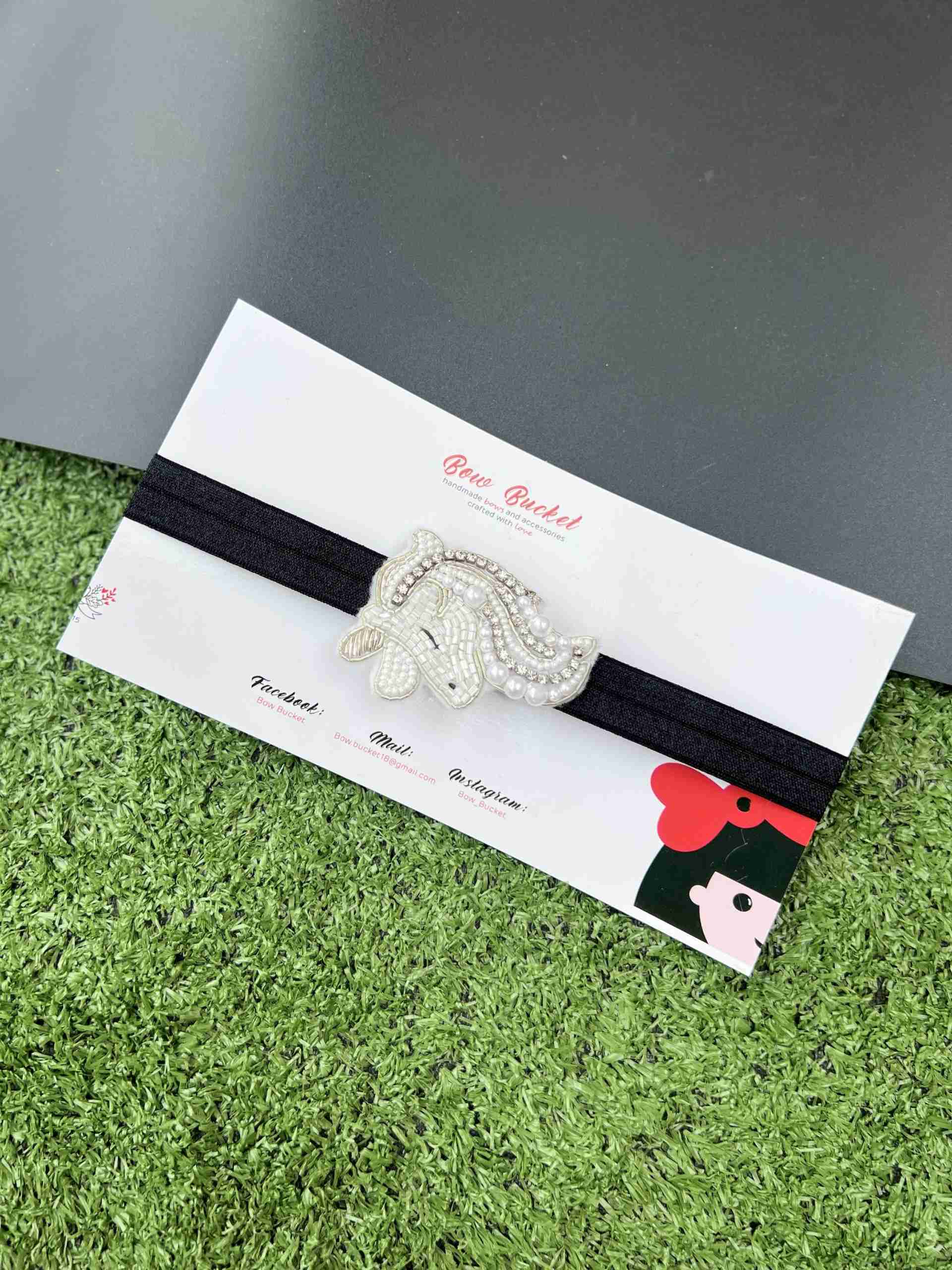 white unicorn beard work headband