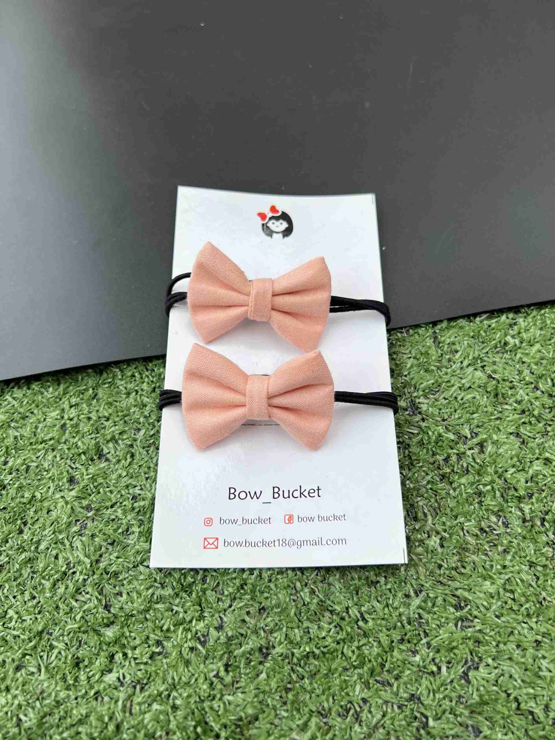 peach micro rubber band pair