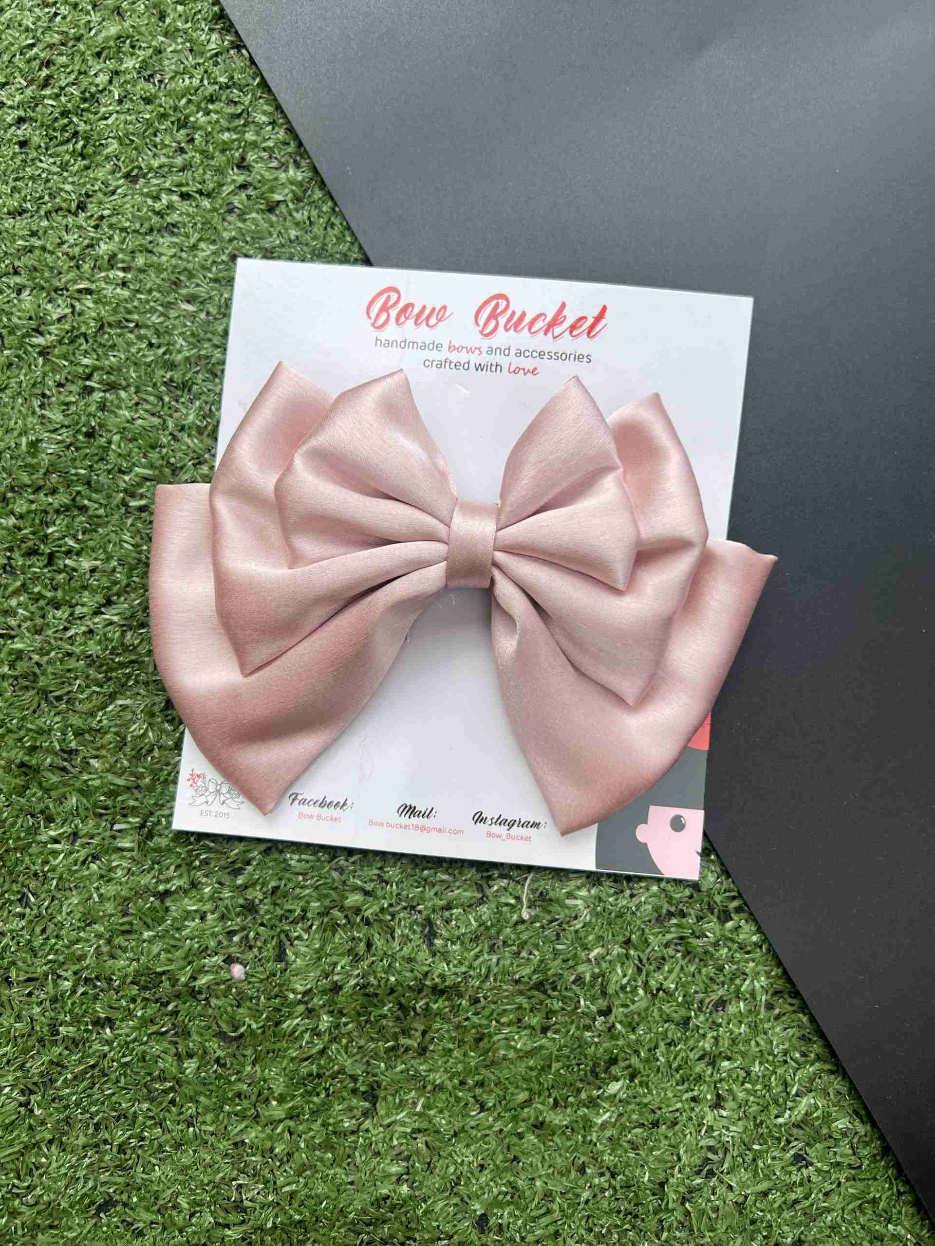 rose gold triple layer bow