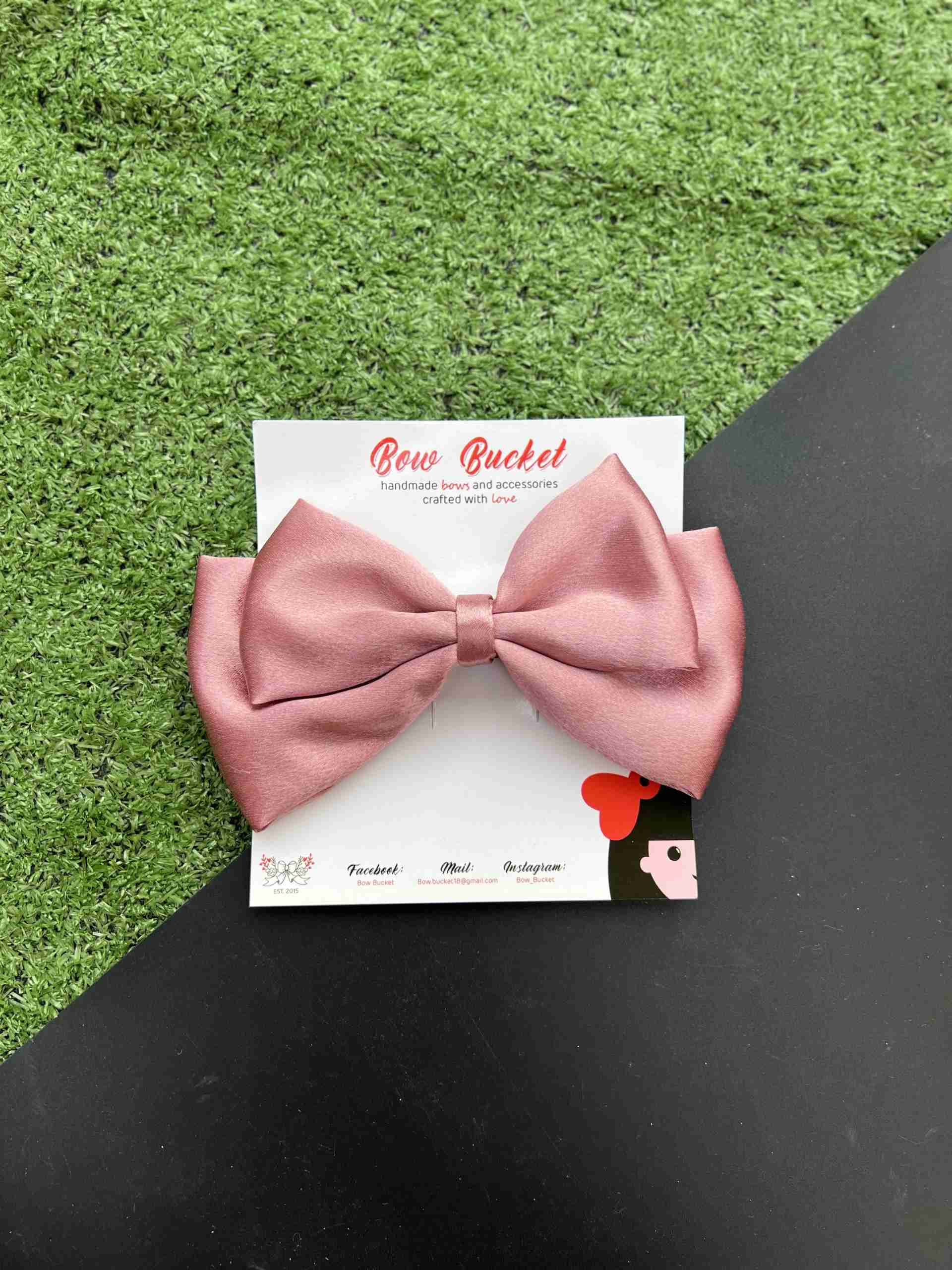 rose gold double decker bow clip