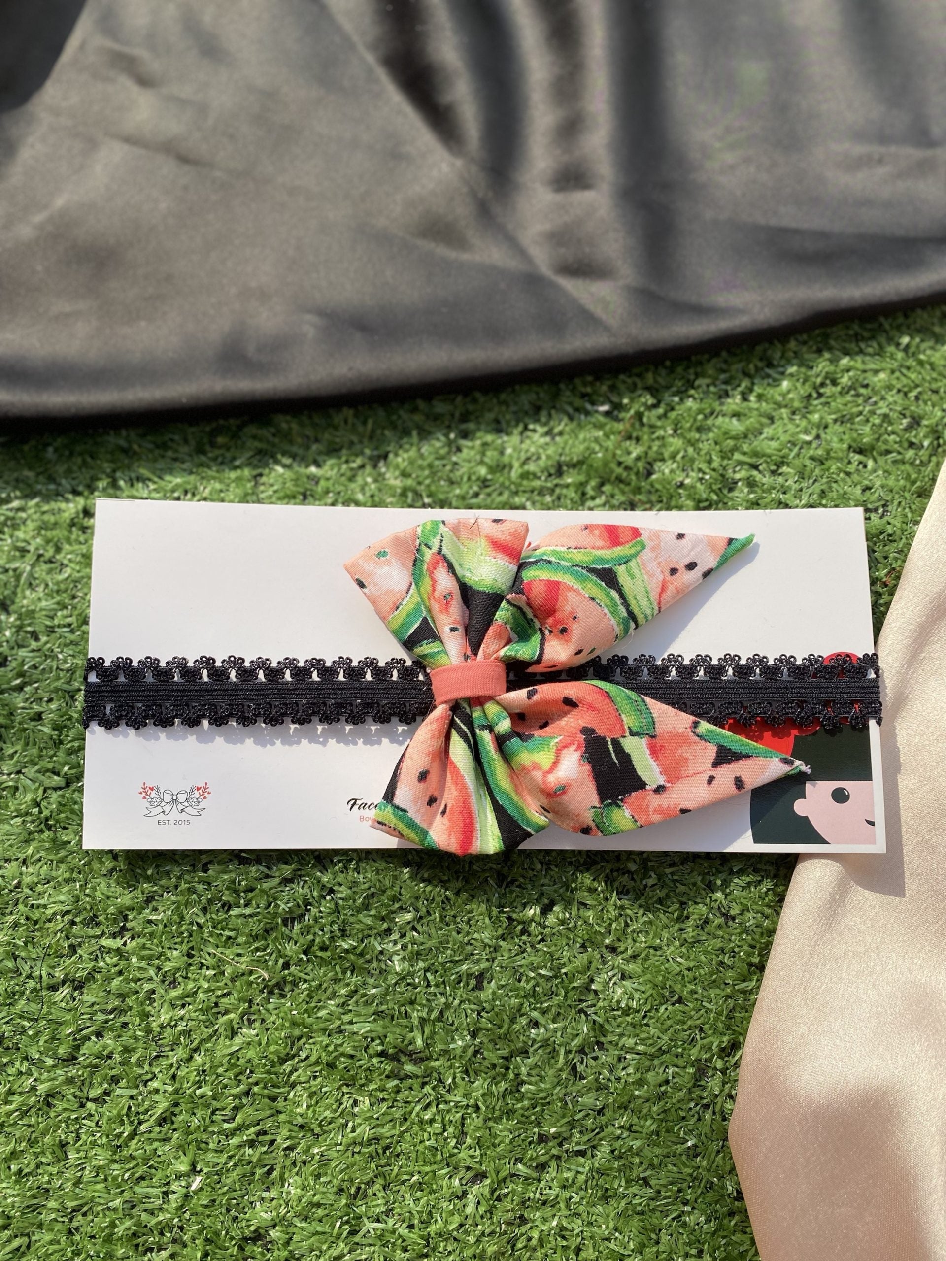 watermelon pigtail bow