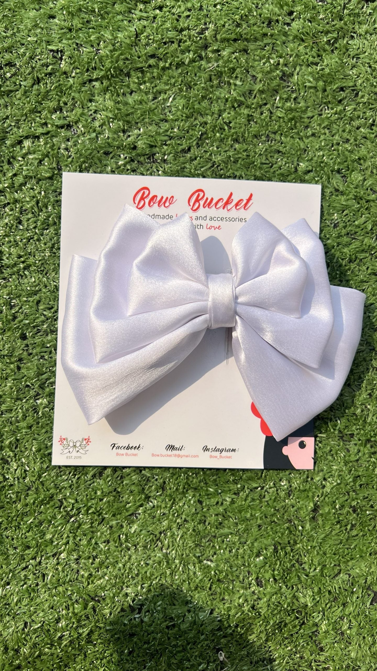 White satin triple layer Bow