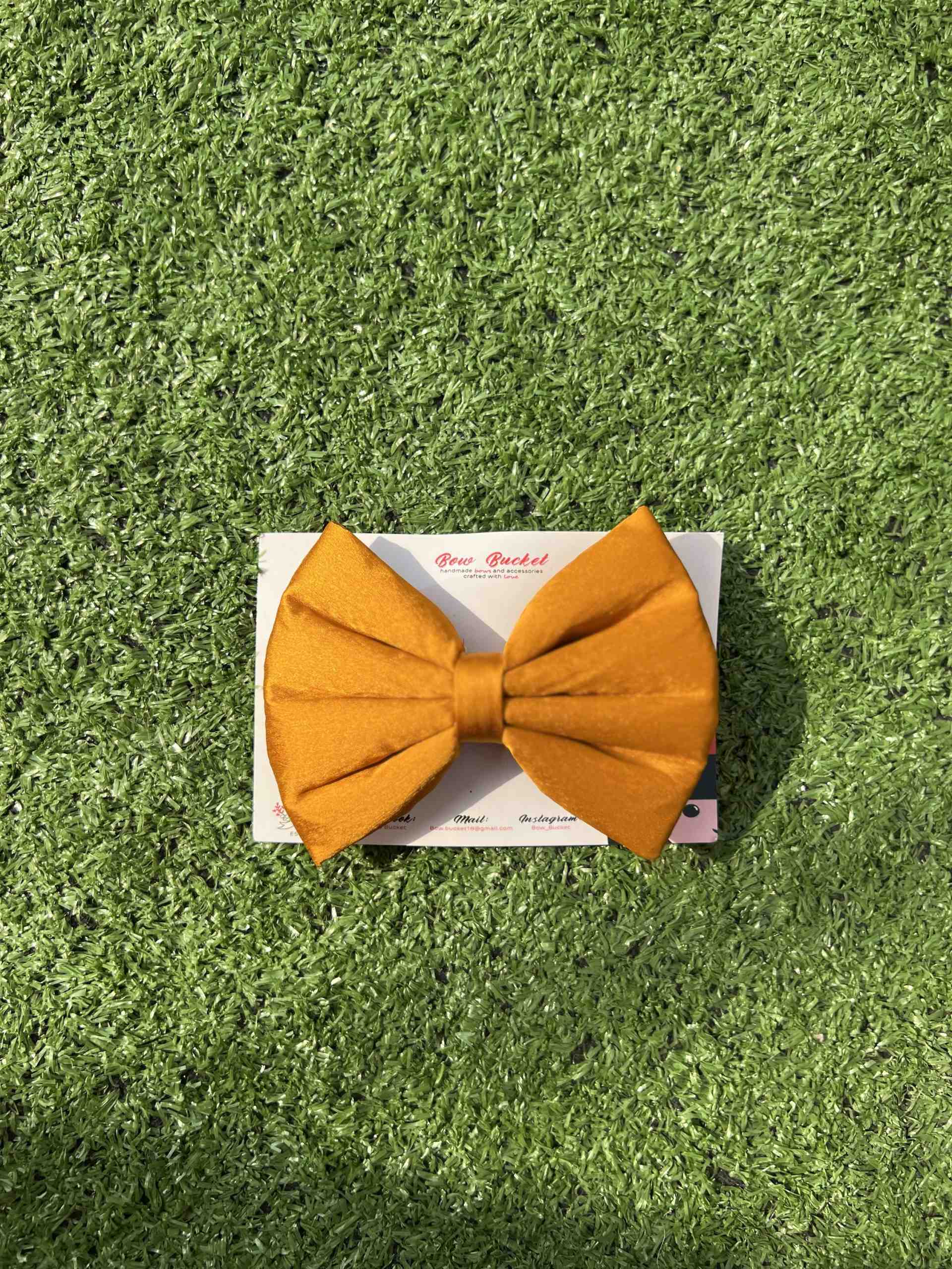 Satin mustard bow