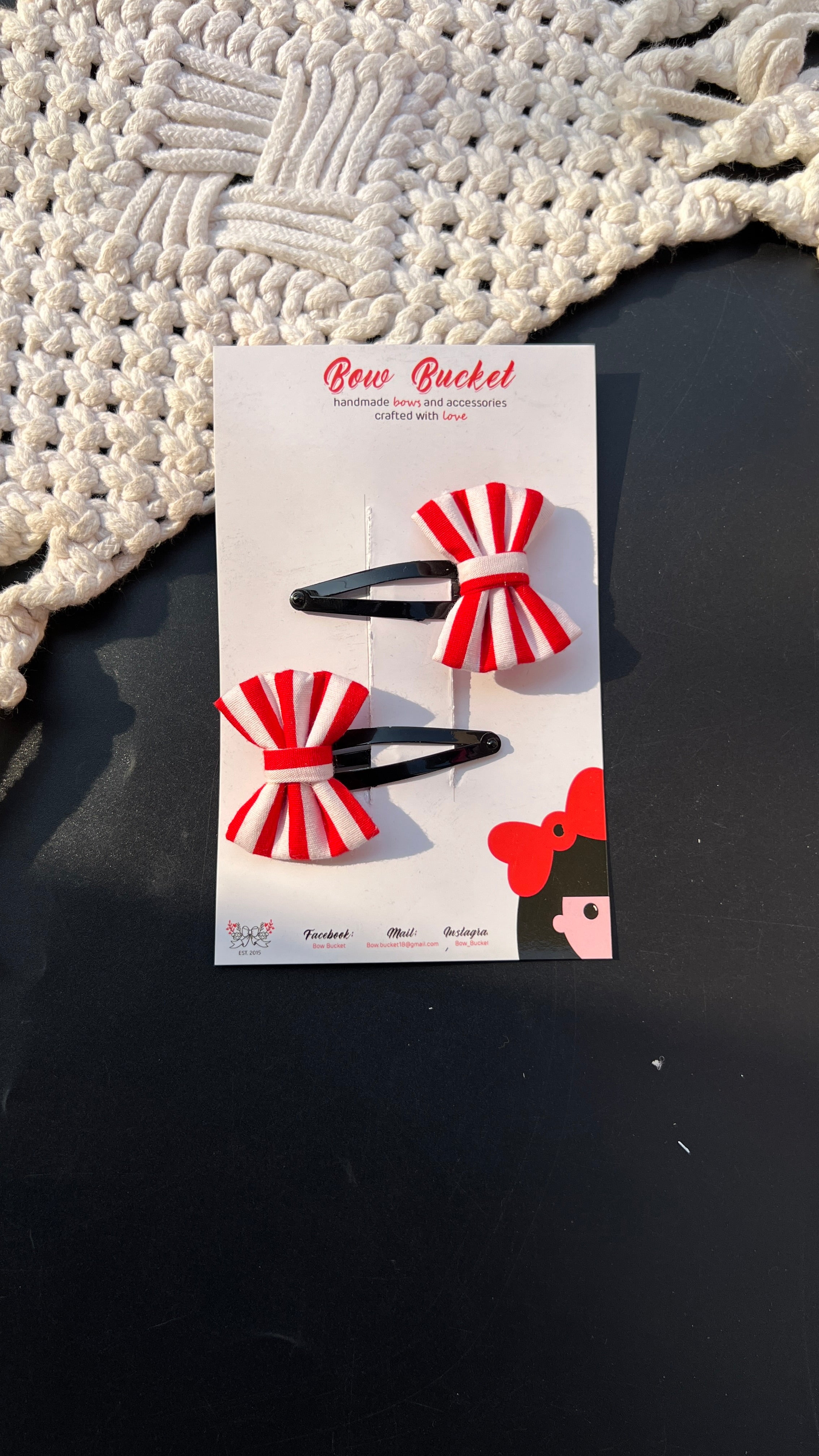 red white stripe Micro clip